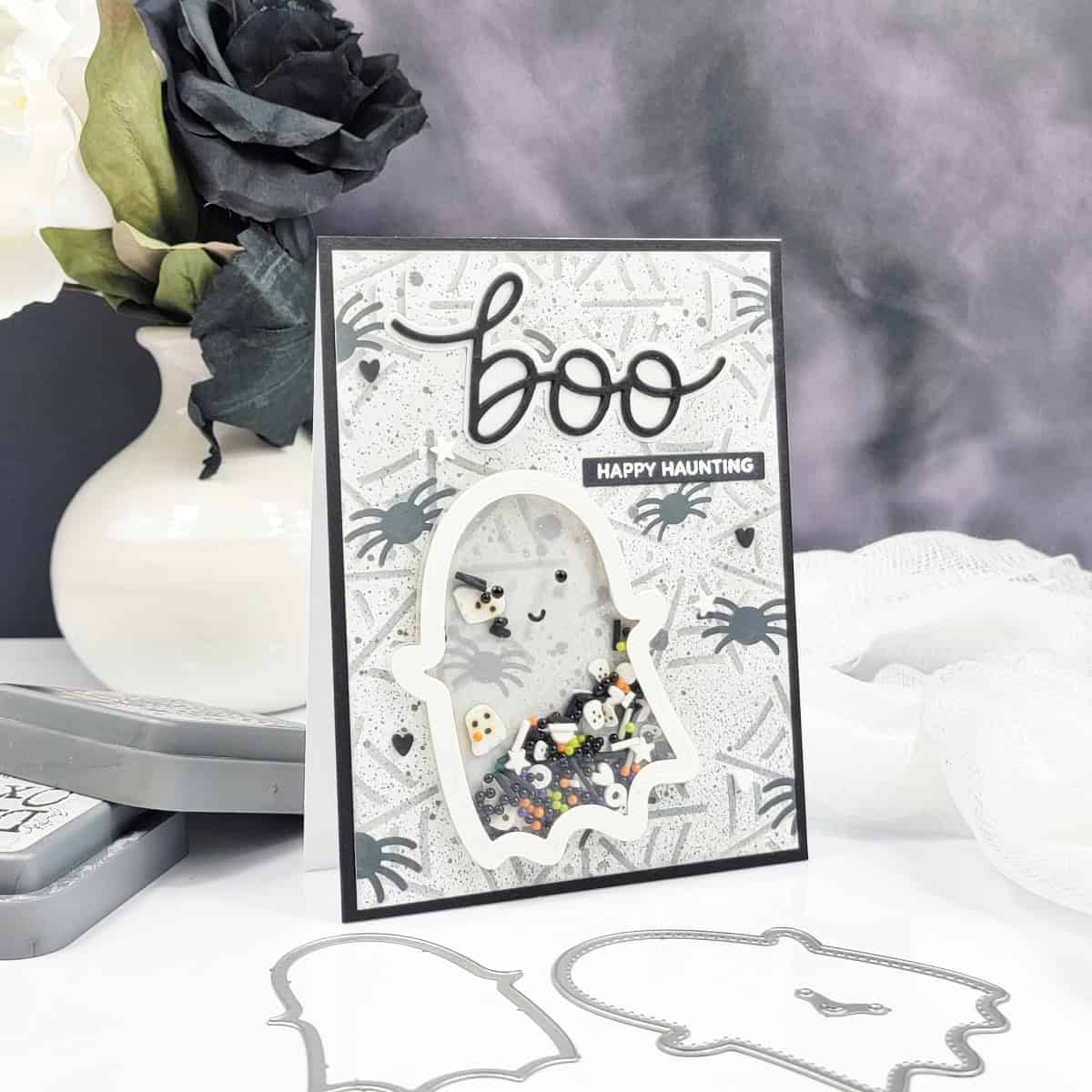 Ghost Shaker Card - Pretty Pink Posh - Inky Creations with April