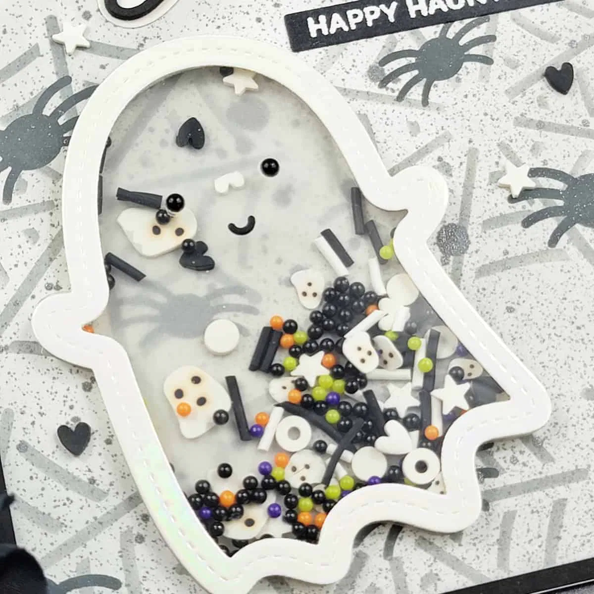 Ghost Shaker Card Pretty Pink Posh Inky Creations With April